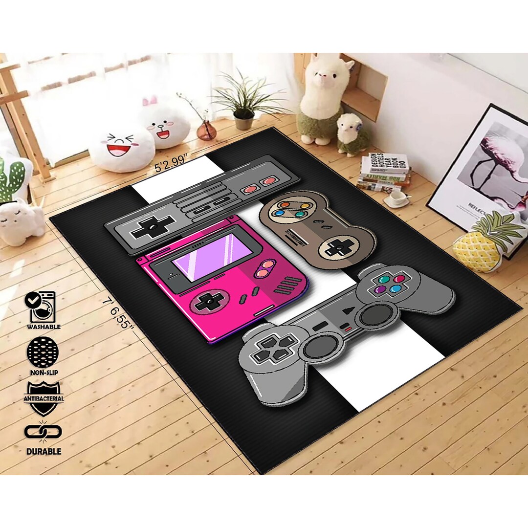 Joystick Pattern Rug Game Console Rug Game Room Rug - Etsy