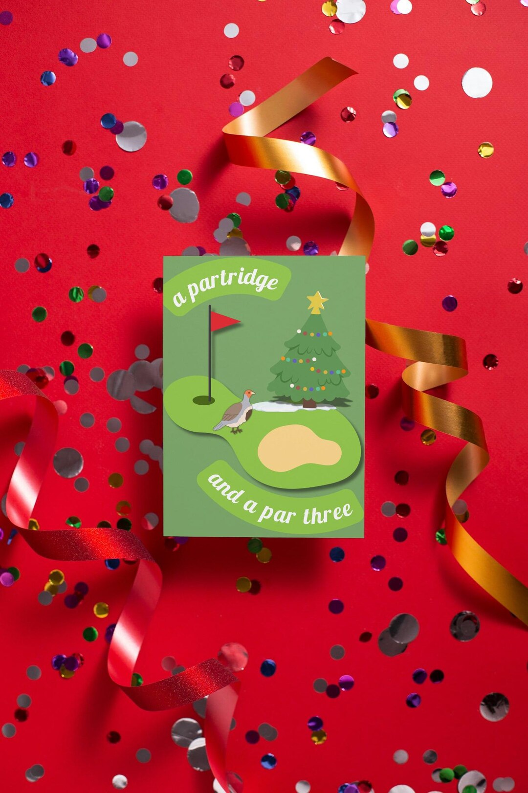A Partridge and a Par Three, Golf Greeting Card, Instant Download ...