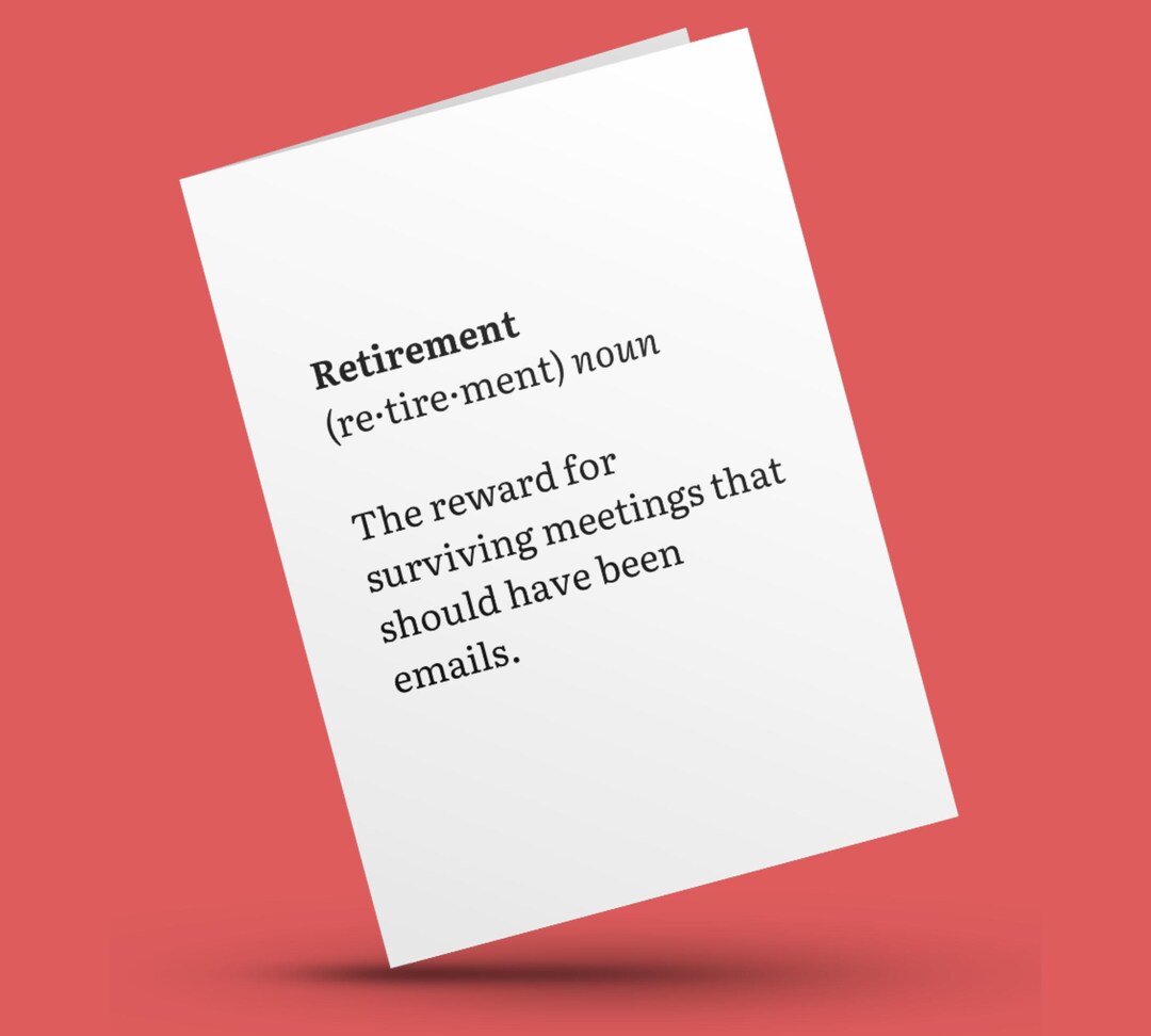 Retirement Definition, Happy Retirement, Instant Download, Printable ...