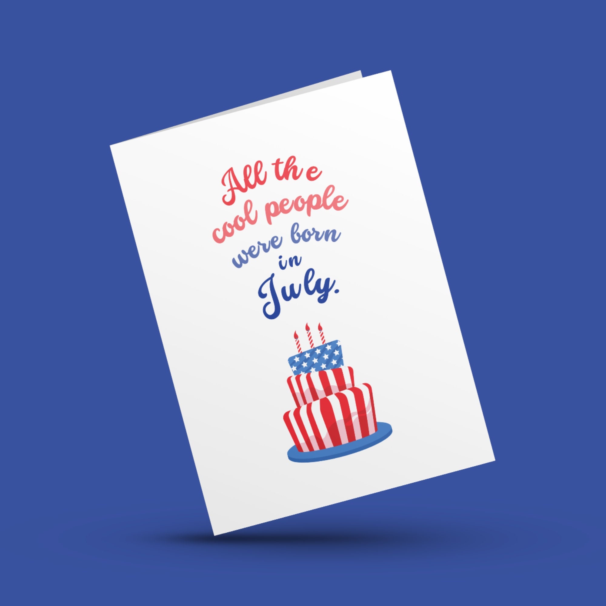July Birthday Card, Instant Download, Printable 4x6 Greeting Card - Etsy
