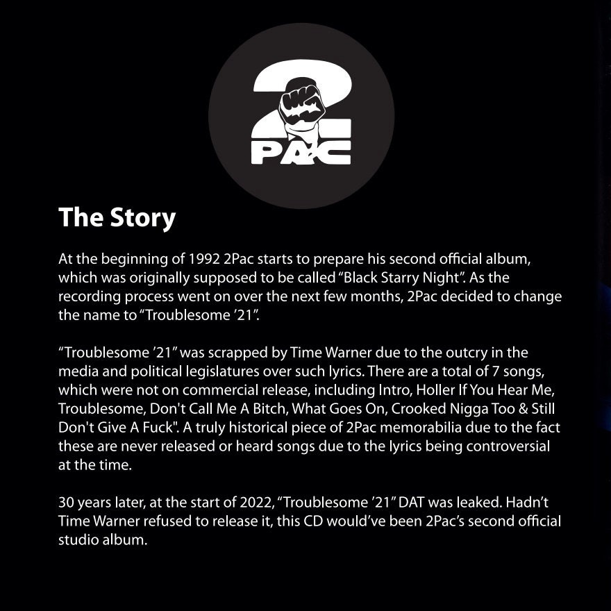 CD 2pac Troublesome '21 unreleased Album 1992 Brand - Etsy