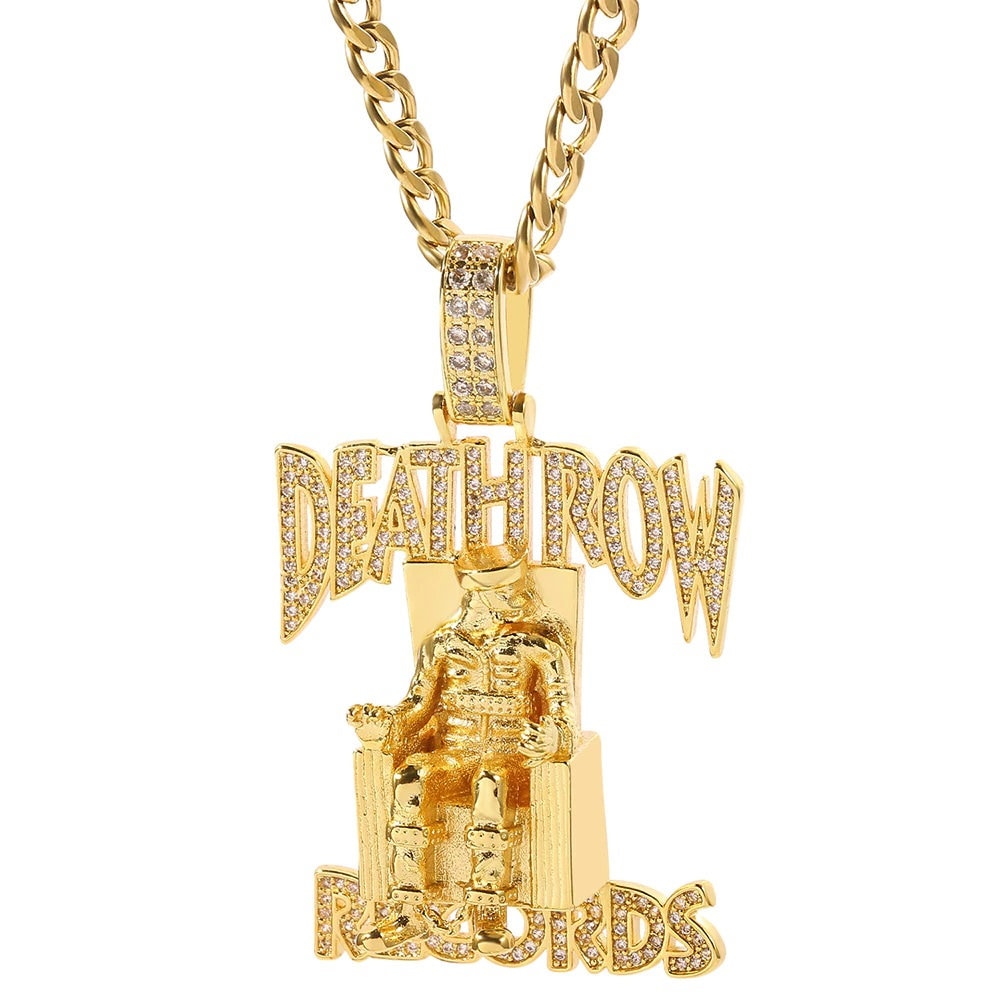 Collar de cadena Death Row Records colgante de hip-hop 2Pac - Etsy México