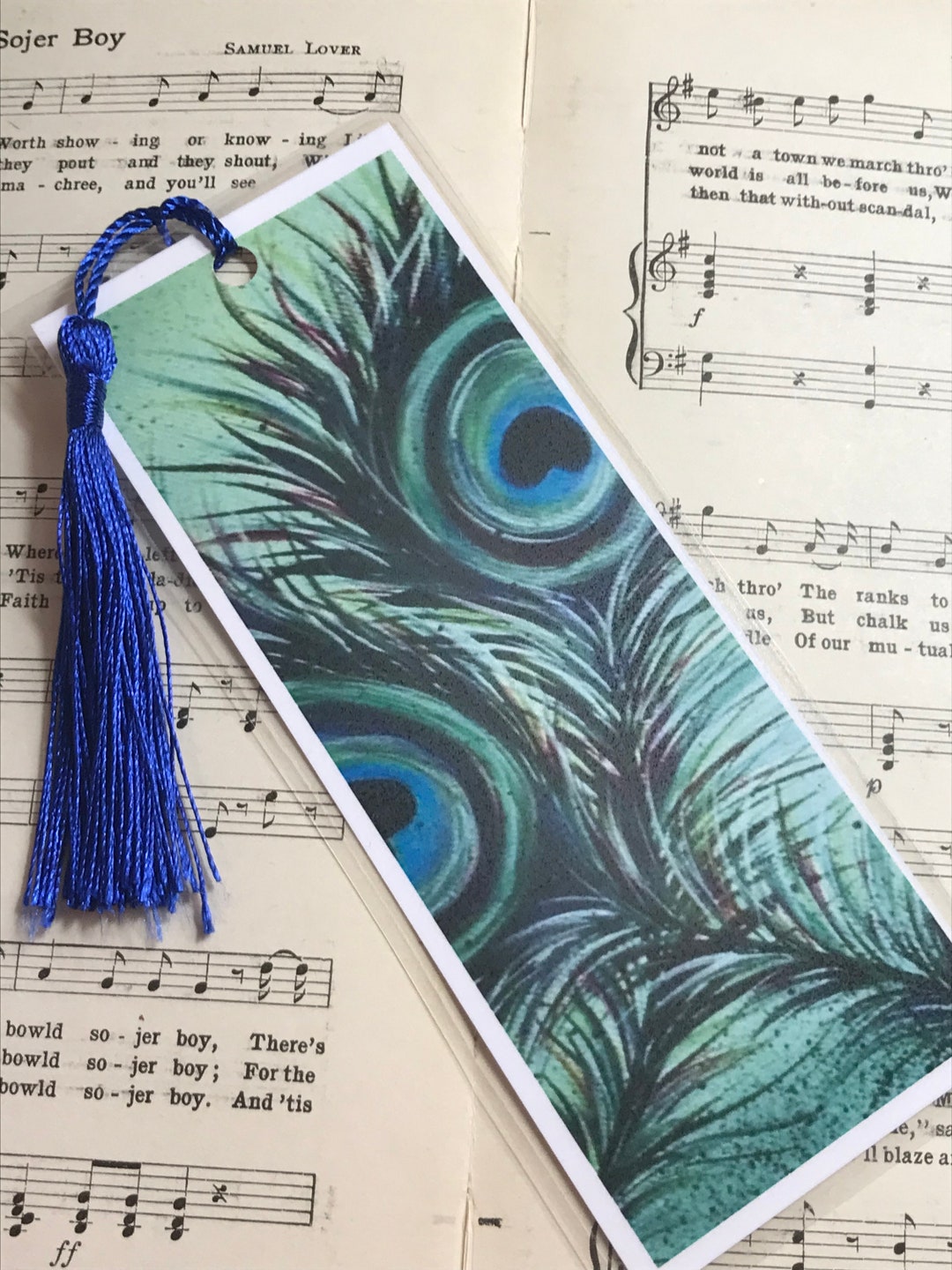 Bookmark Peacock Feathers - Etsy