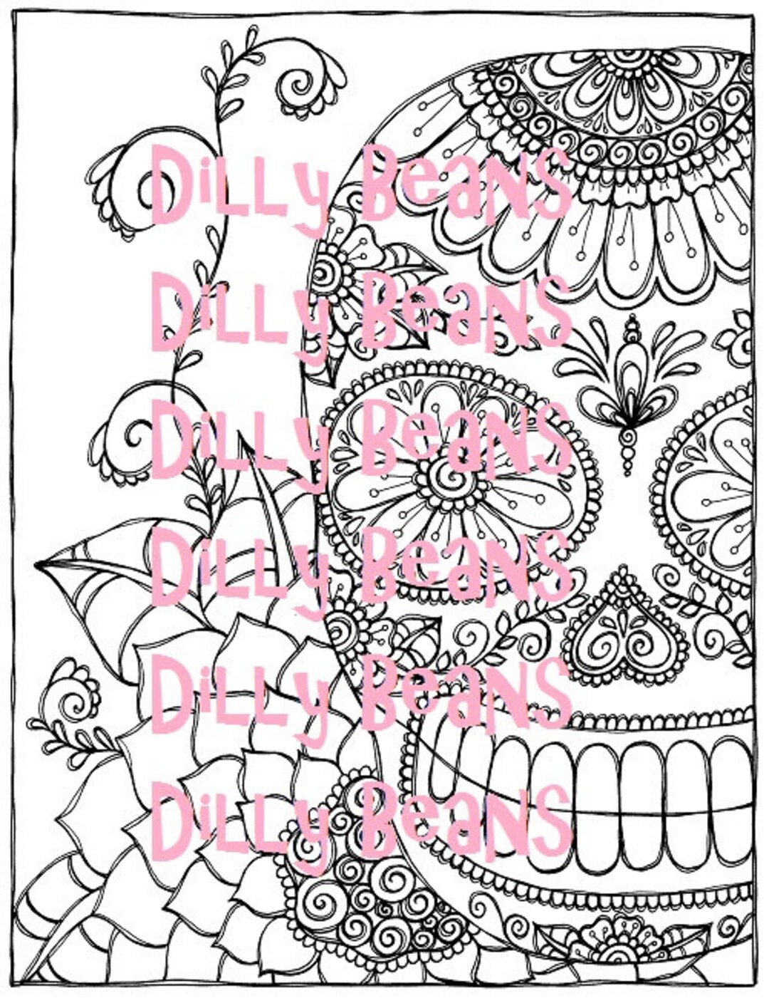 Sugar Skull Digital Stamp #610 INSTANT DOWNLOAD - Etsy