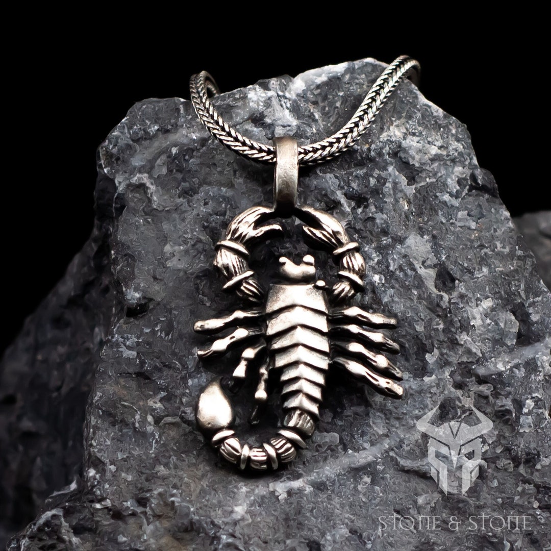 Sterling Silver Scorpion Necklace for Men - Etsy