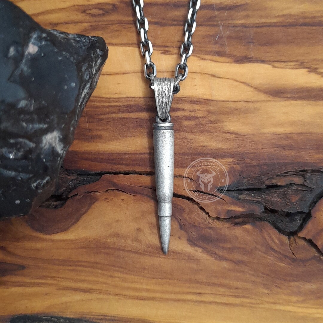 Sterling Silver Bullet Necklace for Men - Etsy