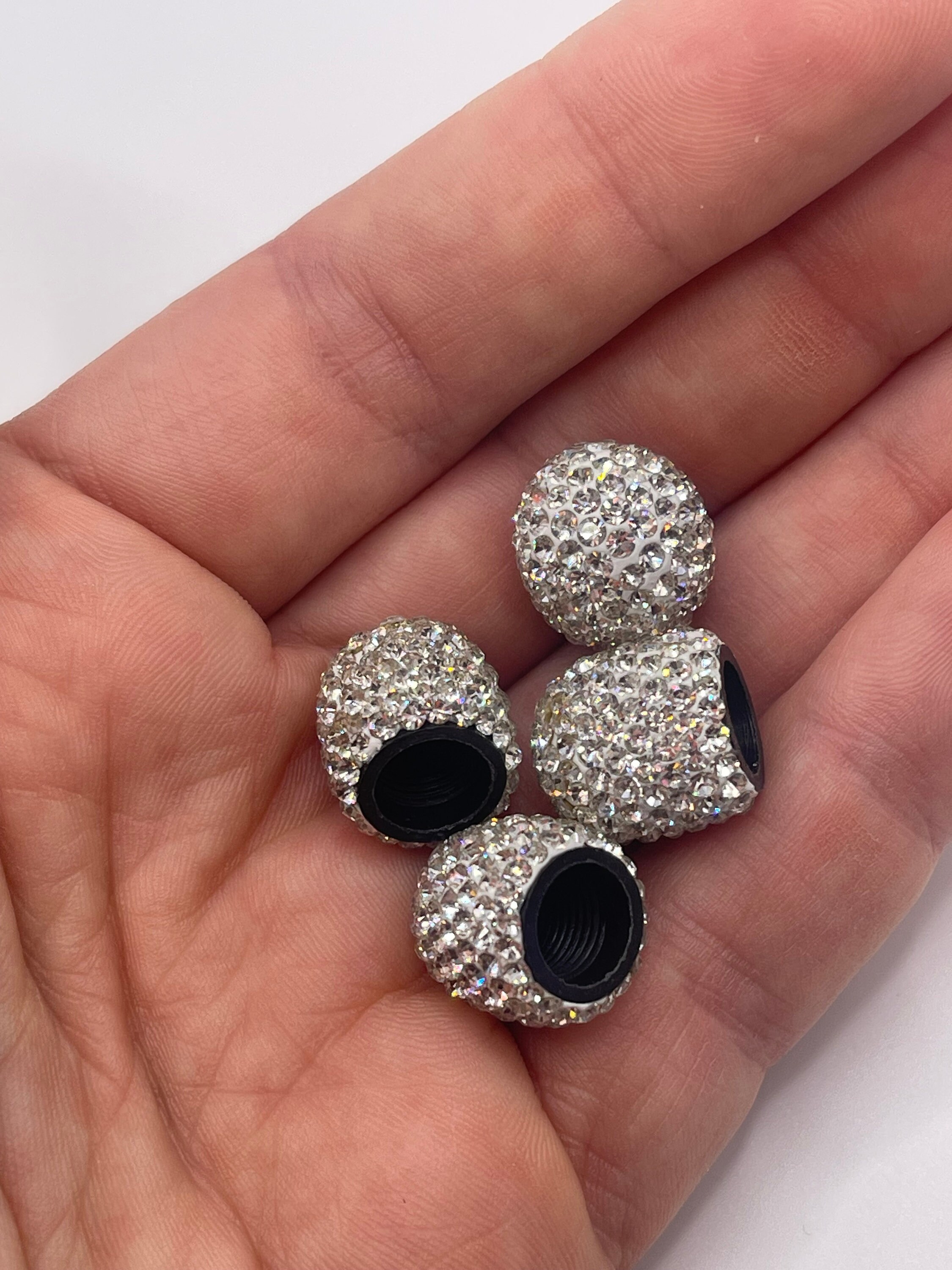 4 Pcs Crystal Car Tire Valve Caps Shining Dust-proof Wheel Valve Cover ...