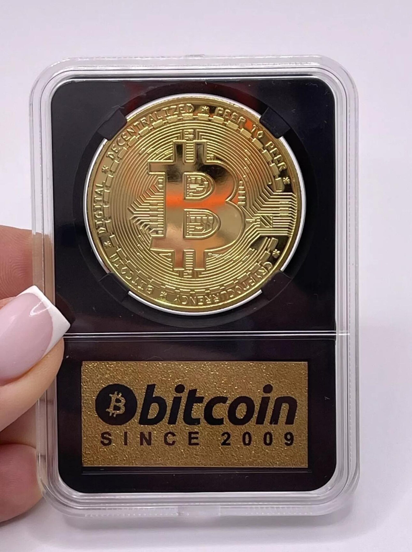 Bitcoin Physical Coin, Golden Color Crypto Collectible, Handmade ...