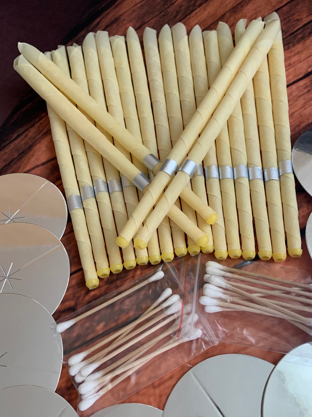 20 Pcs Handcrafted Ear Wax Removal Kit, Made With 100% Beeswax Coated ...