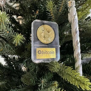 Bitcoin Physical Coin Golden Color in Rectangle Protective Case ...