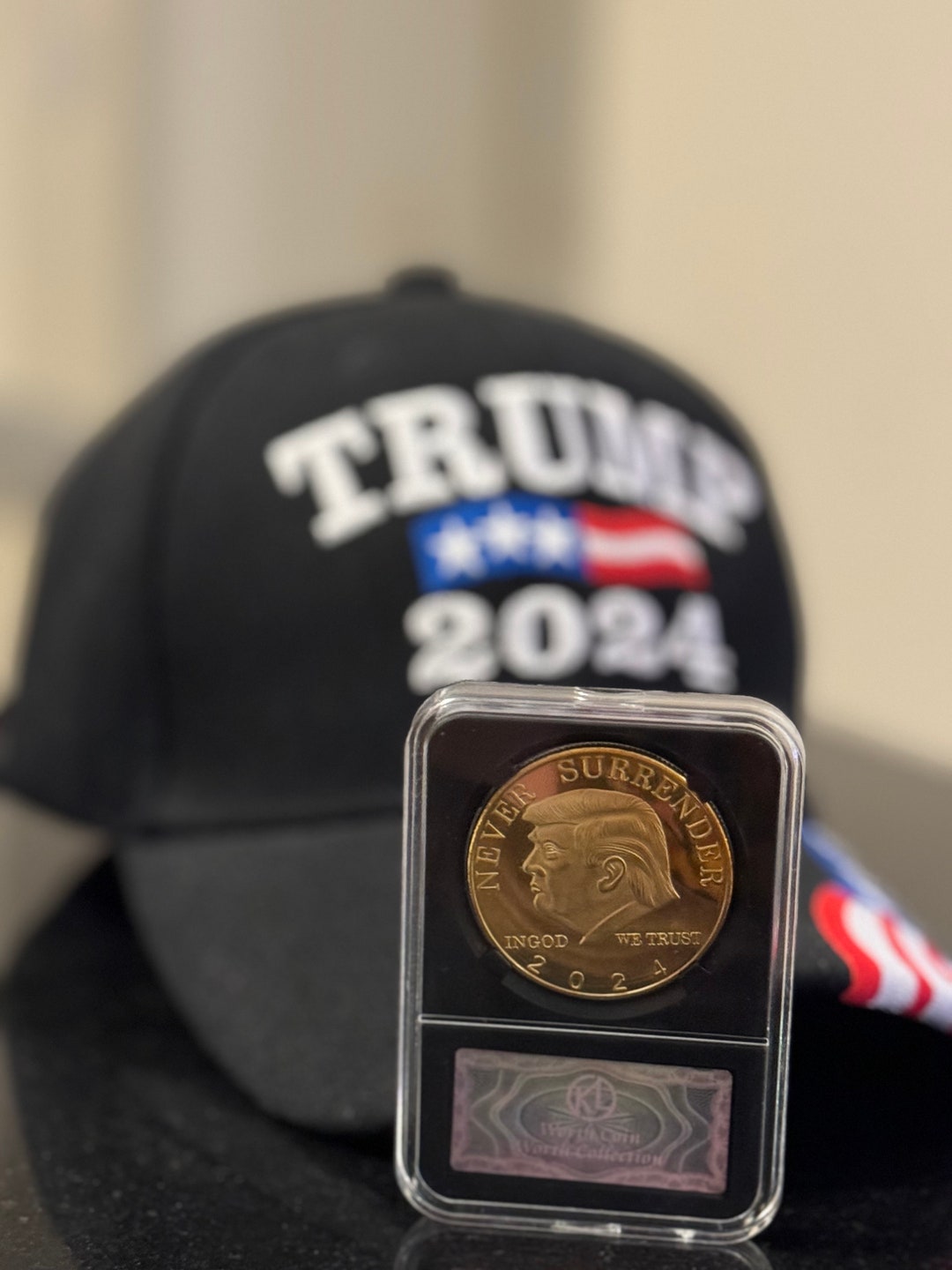 Trump 2024 Never Surrender in God We Trust Golden Coin, in Collective ...