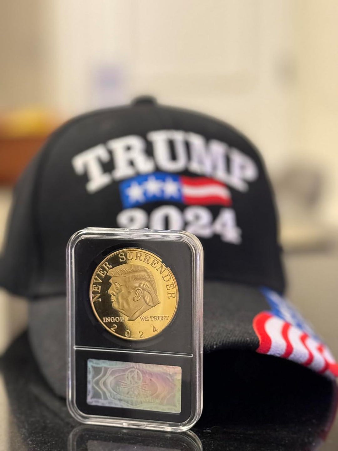 Trump 2024 Coin Trump 45 President Never Surrender Golden Color in ...