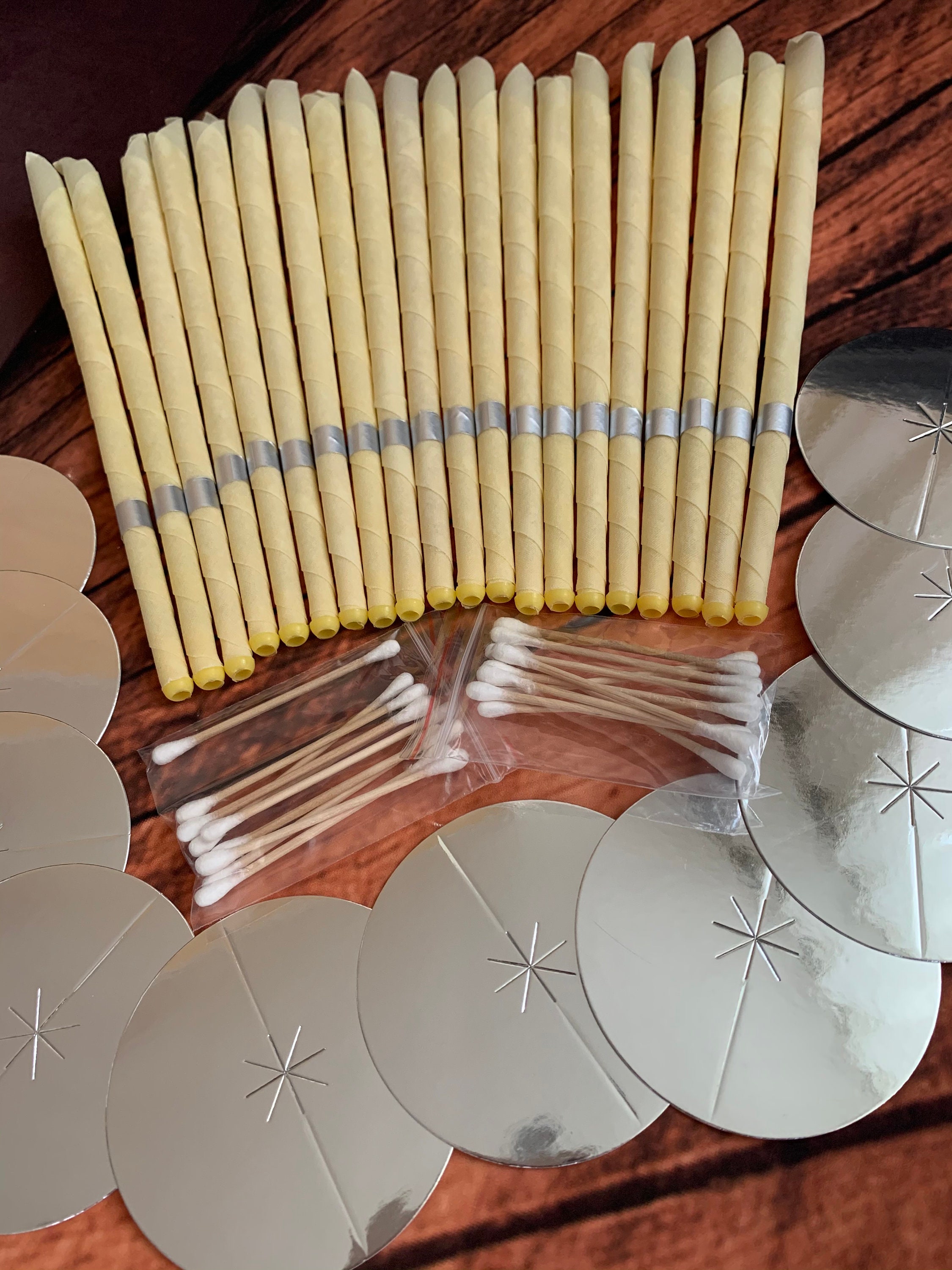 20 Pcs Handcrafted Ear Wax Removal Kit, Made With 100% Beeswax Coated ...