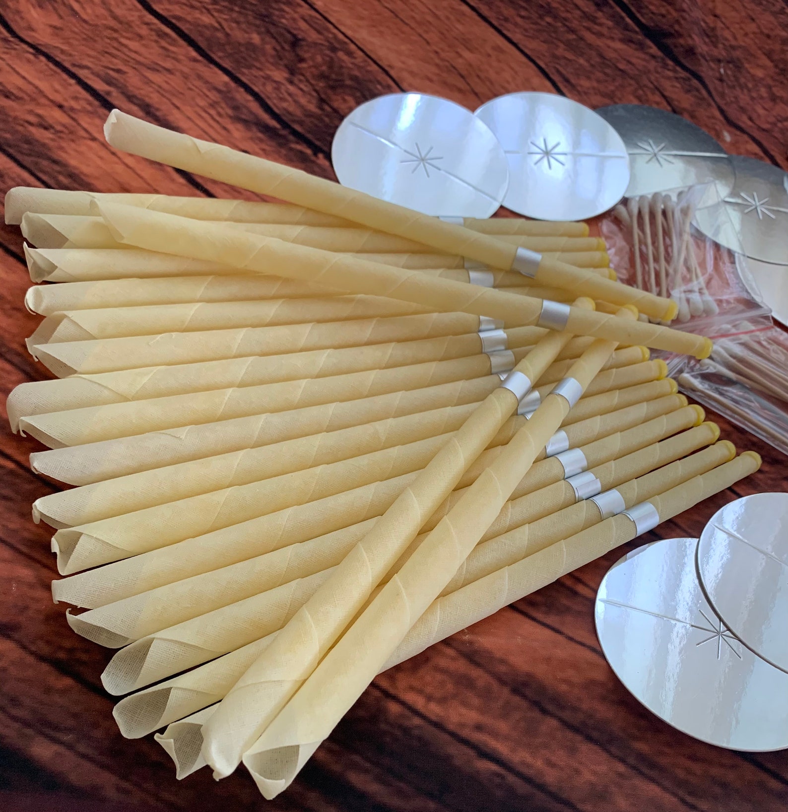 20 Pcs Handcrafted Ear Wax Removal Kit, Made With 100% Beeswax Coated ...