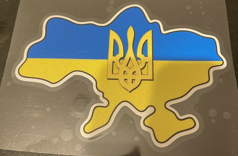 Ukraine Flag Trident Car Sticker Map Decal Ukrainian Car Accessories