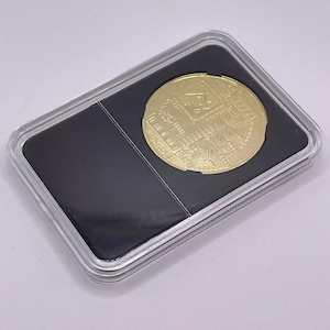 Bitcoin Physical Coin Golden Color in Rectangle Protective Case ...