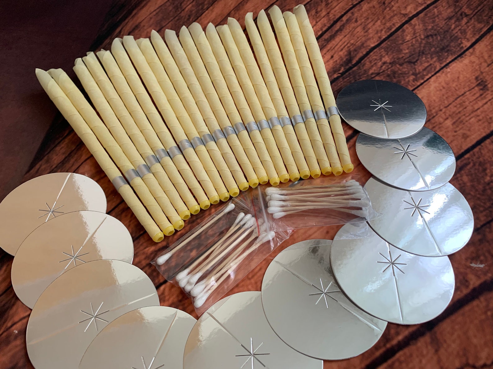 20 Pcs Handcrafted Ear Wax Removal Kit, Made With 100% Beeswax Coated ...