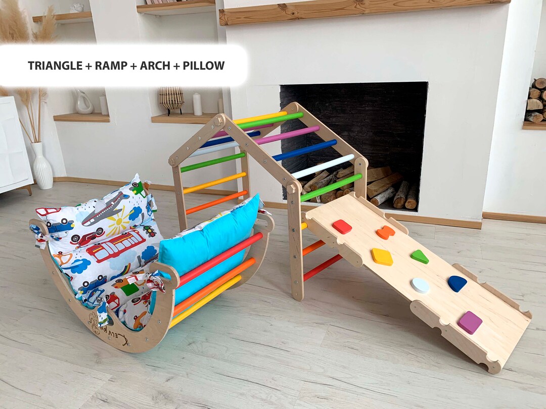 Piklers Triangle Set, Climbing Triangle, Pikler Arch, Regenbogenwippe ...