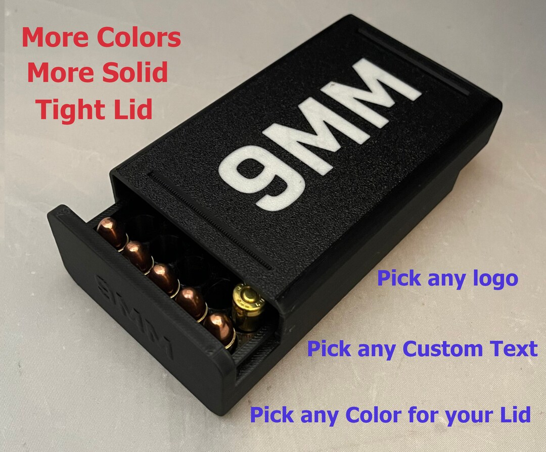 9MM Ammo Box | 50 Round Ammo Case Storage Made in USA - Etsy