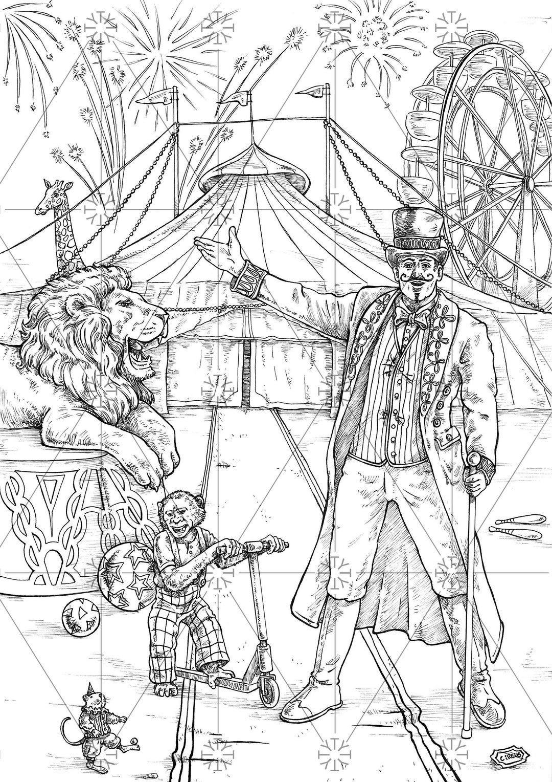 Coloring Poster, Circus Tent, Big Top, Carnival, Circus Animals, Circus ...