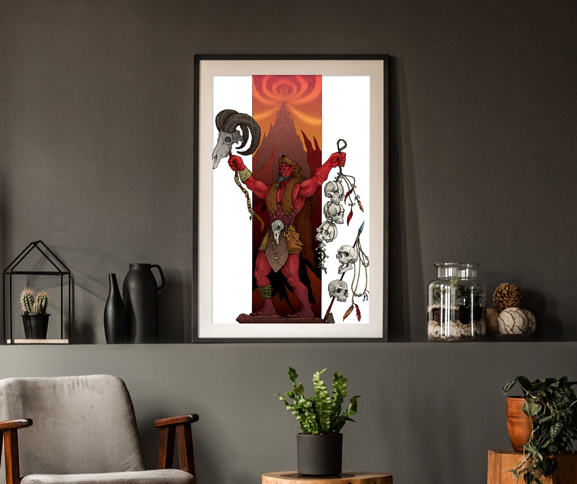 Orc Shaman /orc Drawing, Cleric, Barbarian Orc, Mountain, Magic, Shaman ...