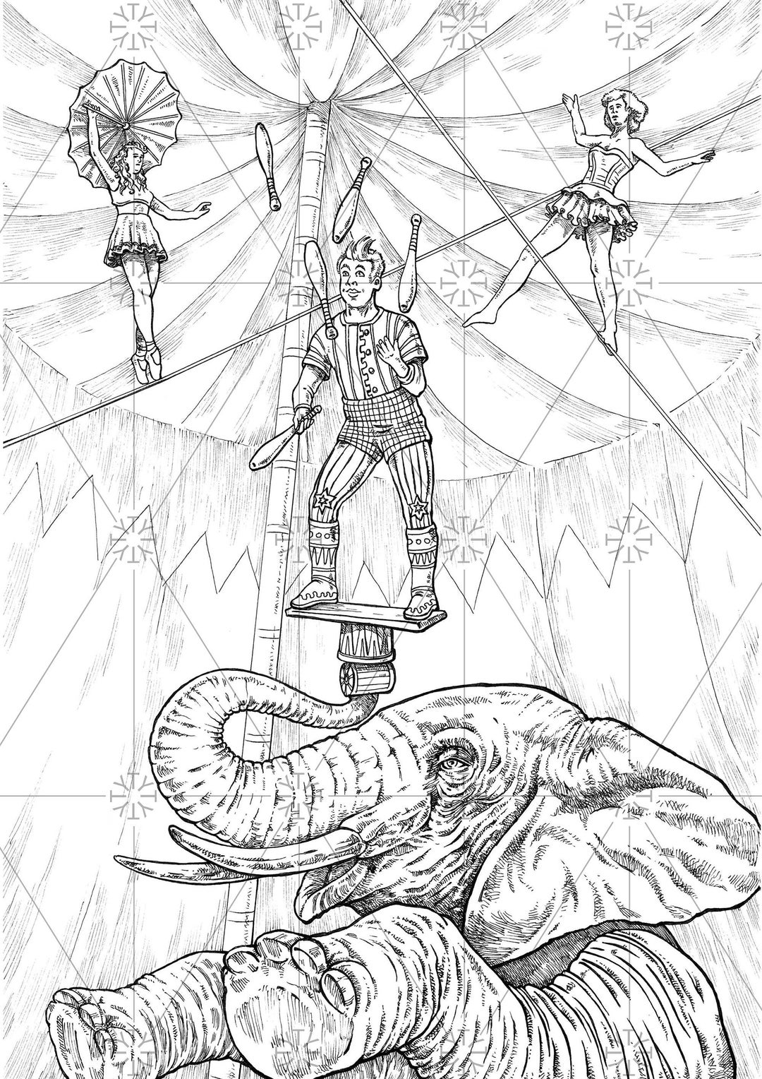 Coloring Poster, Circus Coloring, Animals Coloring, Coloring for Kids ...