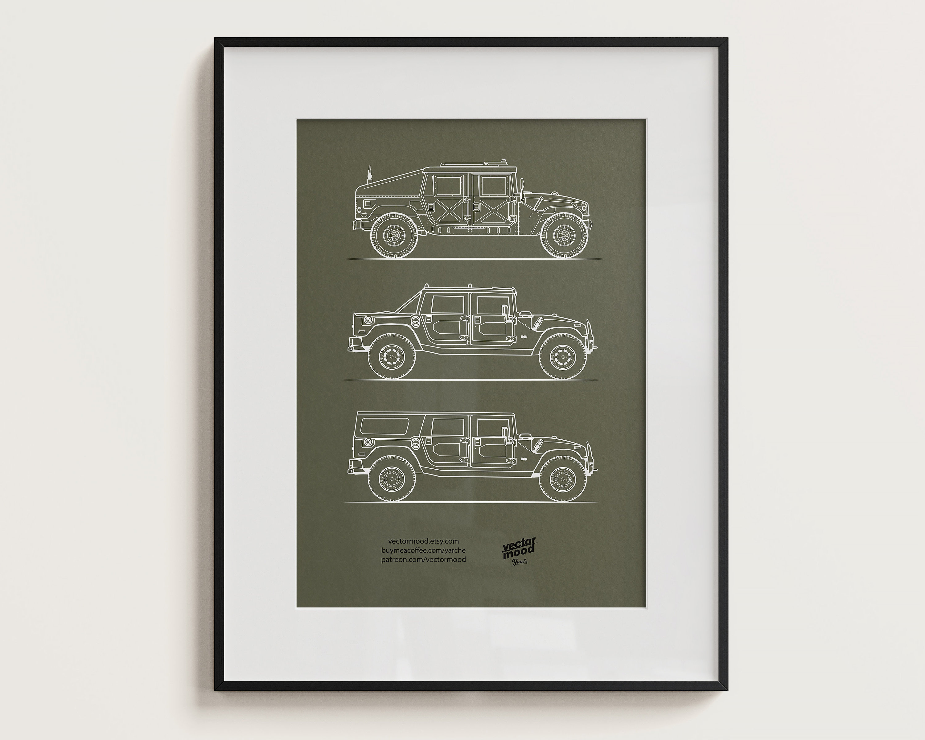 Humvee Car Poster: Vector Wall Art for Car Lovers (digital Download) - Etsy