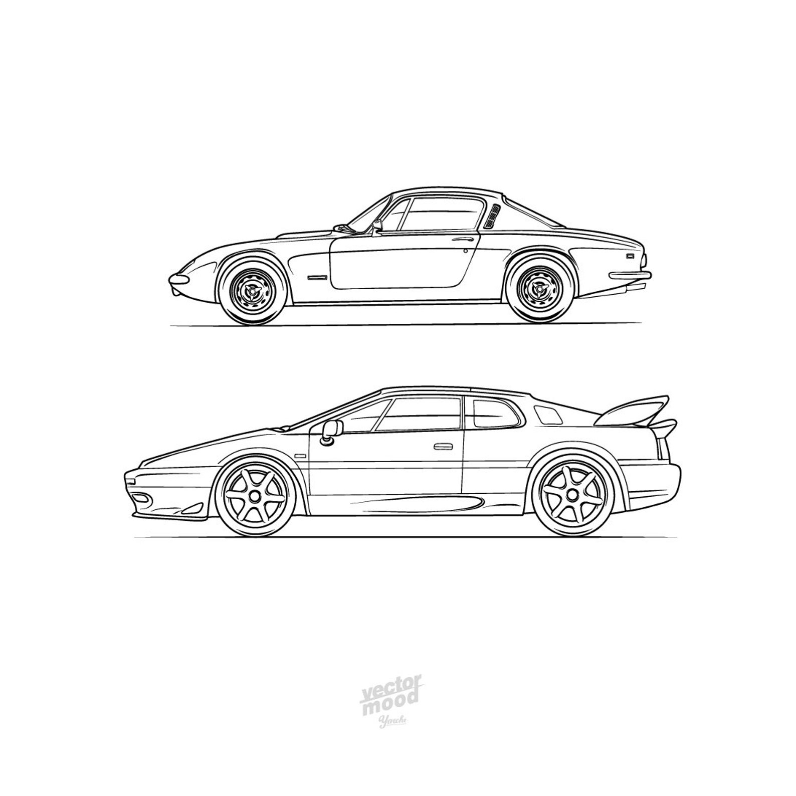 Cars Combo, EPS Format Hand-drawn Vectorimage of a Car. Perfect for ...