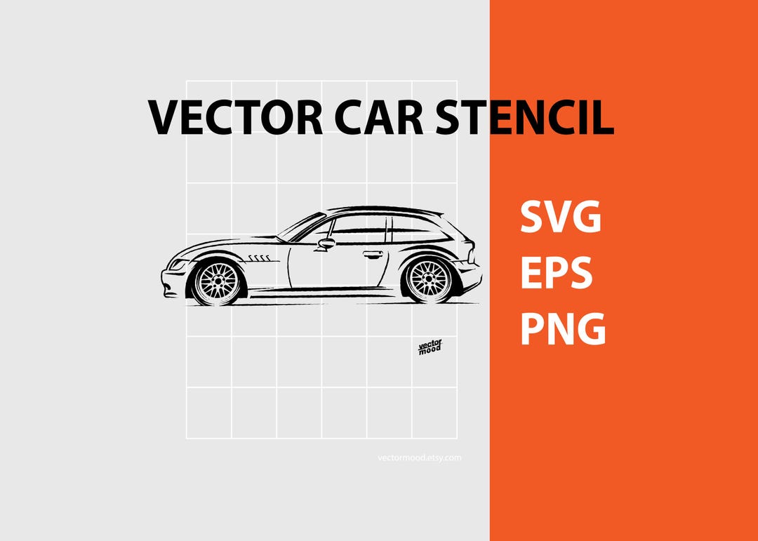 Vector Car Stencil, EPS, PNG, SVG - Etsy
