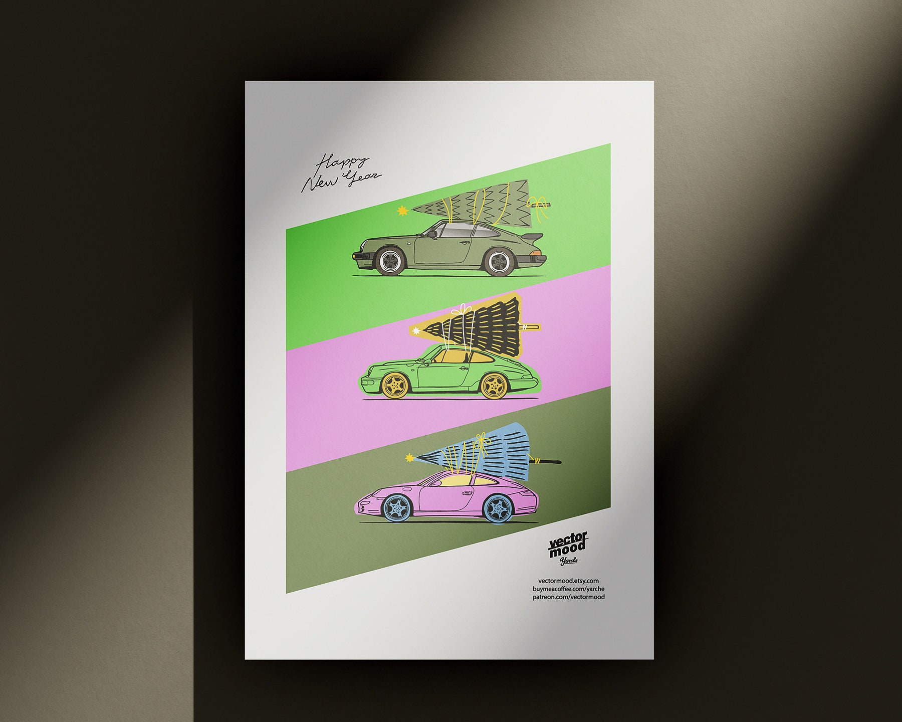 Porsche Vector Set, Hand Drawn Digital Wall Art - Etsy