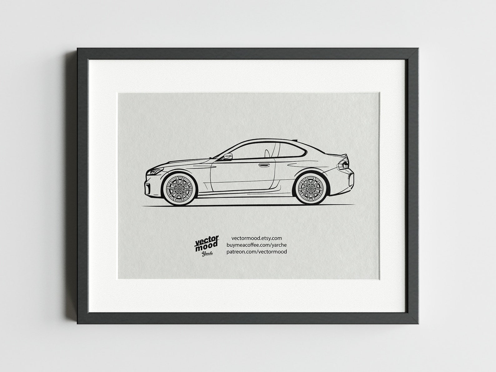 M2 F87, G87 Vector Set, Digital Drawn Wall Art Print on Glass, Garage ...