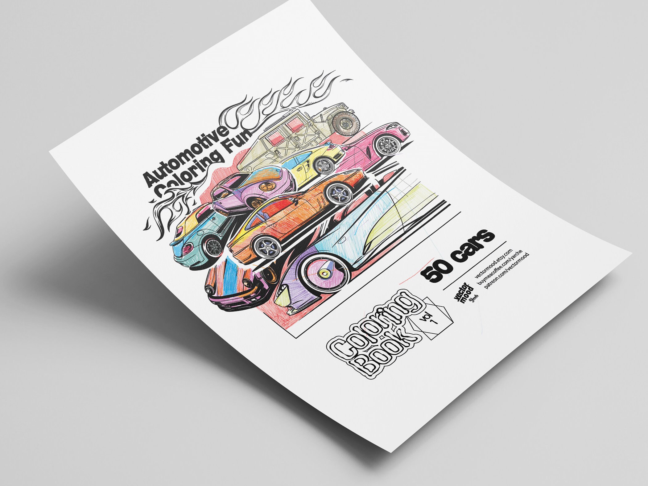 Cars Coloring Book, Printable PDF Format, Nursery Room Decor, Toddler ...