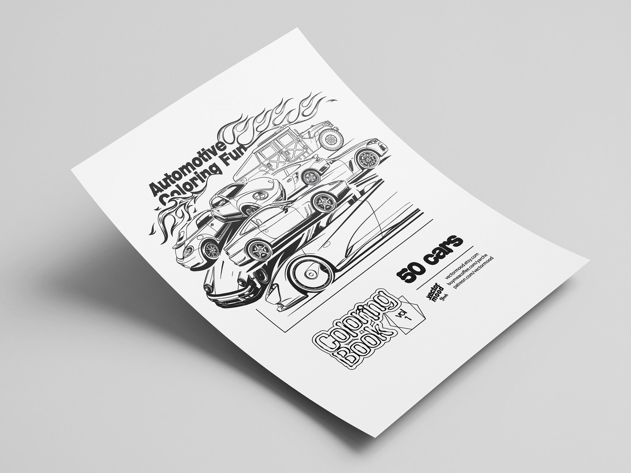 Cars Coloring Book, Printable PDF Format, Nursery Room Decor, Toddler ...