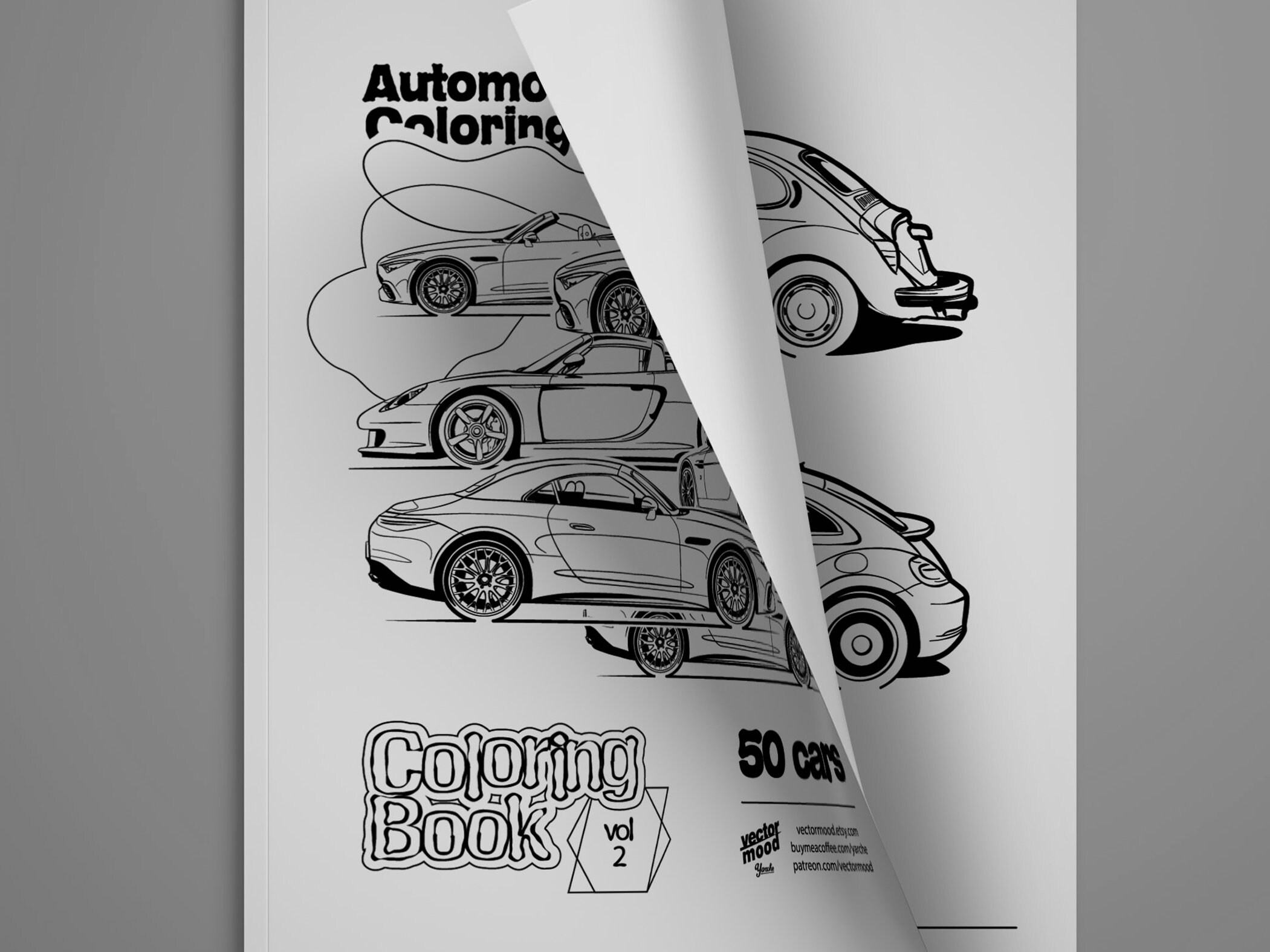 Cars Coloring Book, Printable PDF Format - Etsy