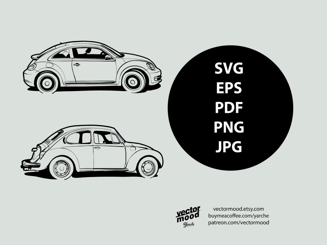 Bug Cars Vector Set, Digital Drawn Wall Art, Nursery Room Decor ...