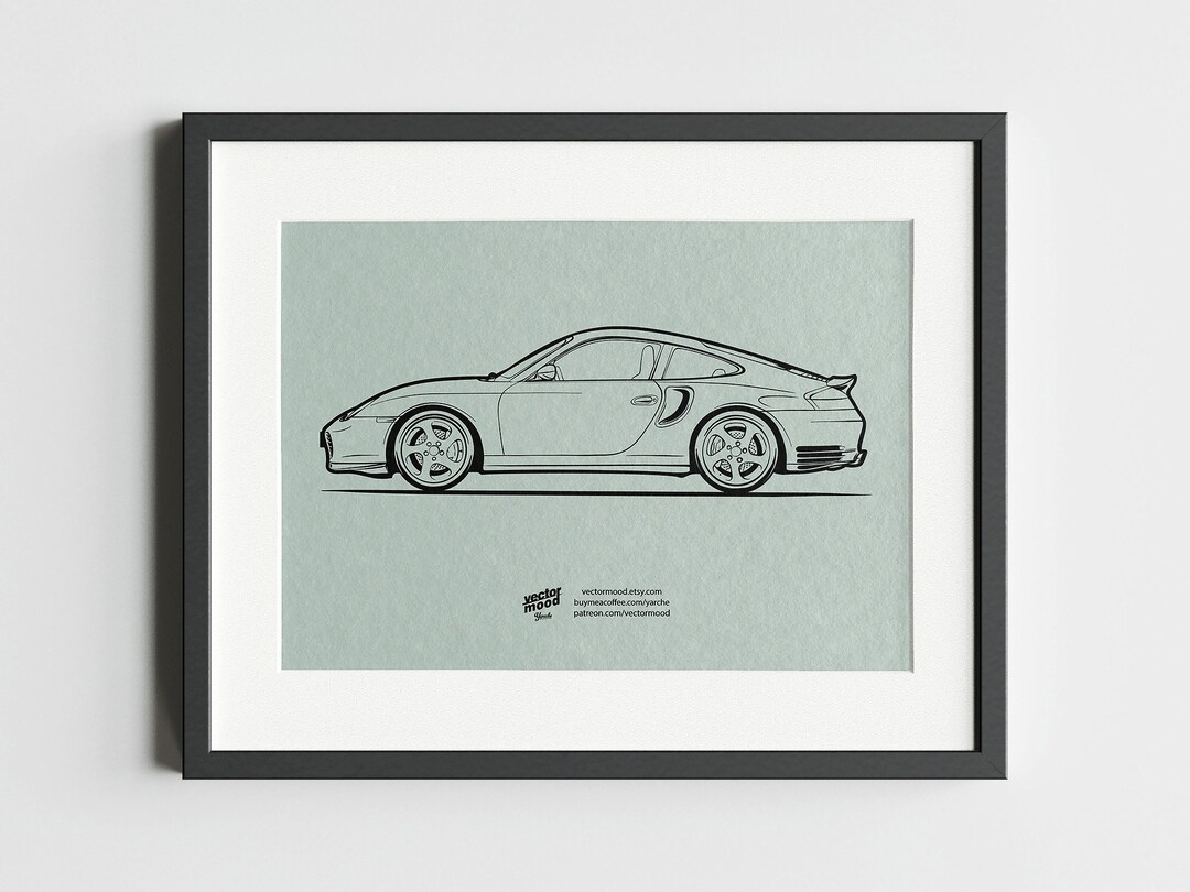 Porsche 911 Vector Set, Digital Drawn Wall Art - Etsy