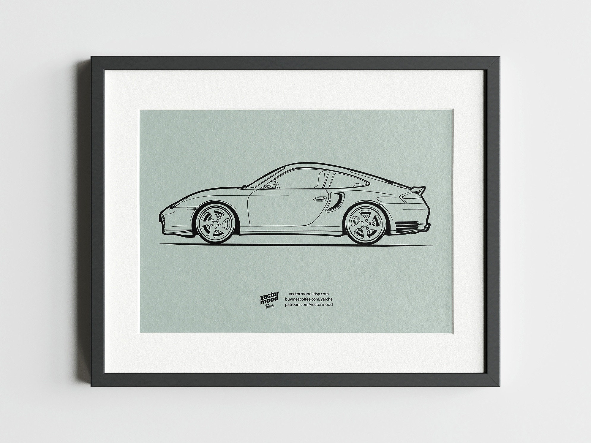 Porsche 911 Vector Set, Digital Drawn Wall Art - Etsy
