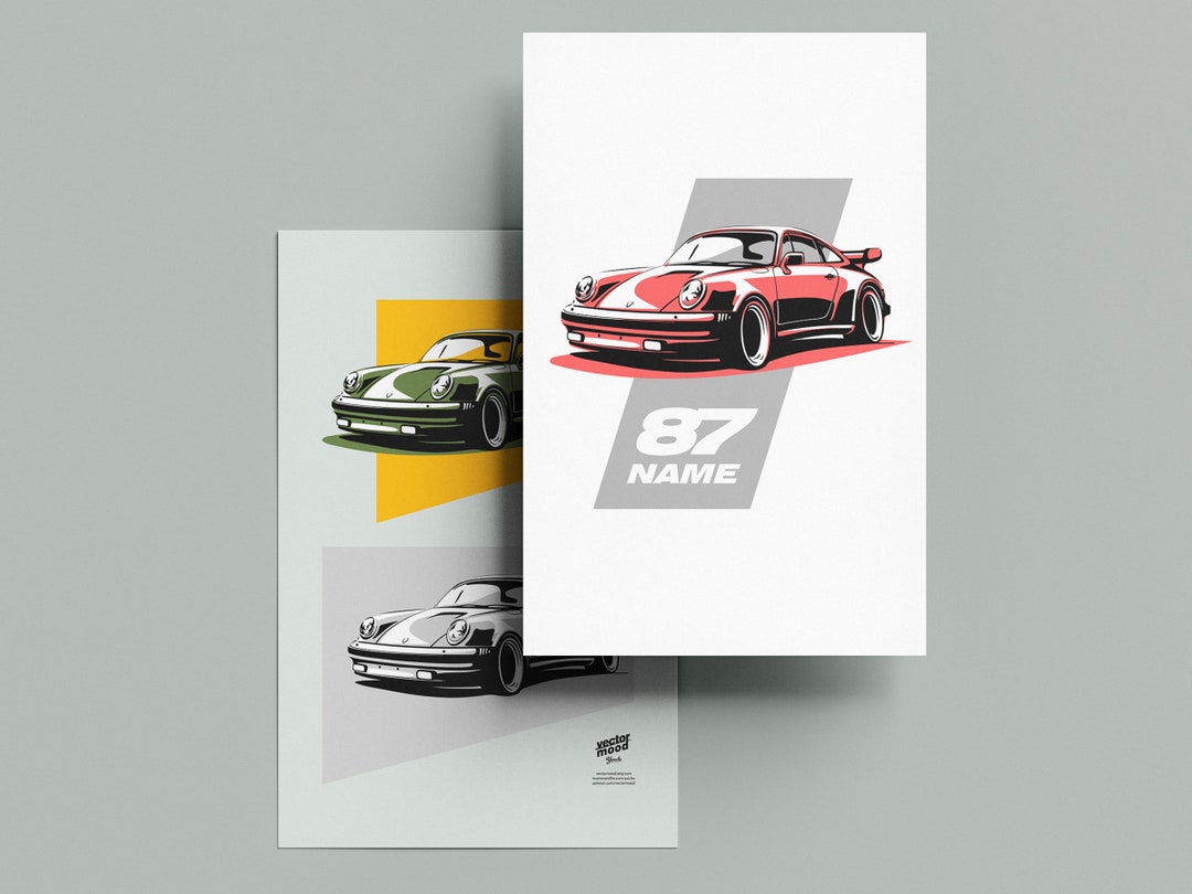 Porsche 911 Vector Digital Drawn Wall Art - Etsy