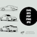 Porsche 911 Vector Set, Digital Drawn Wall Art - Etsy