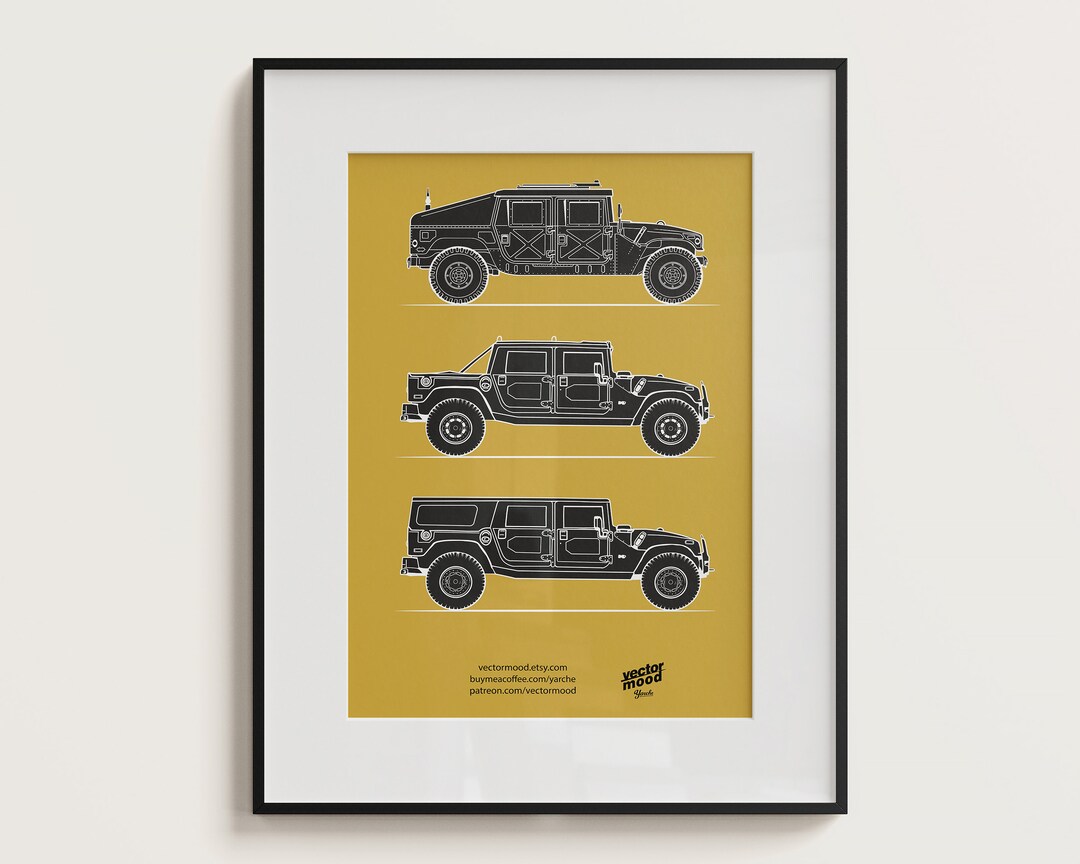 Humvee Vector Set, Digital Drawn Wall Art, Nursery Room Decor, Toddler ...