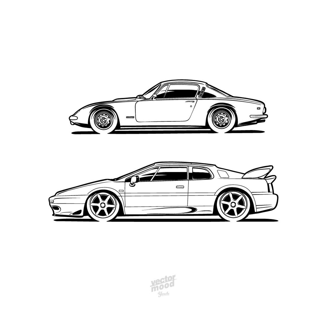 Cars Combo, EPS Format Hand-drawn Vectorimage of a Car. Perfect for ...