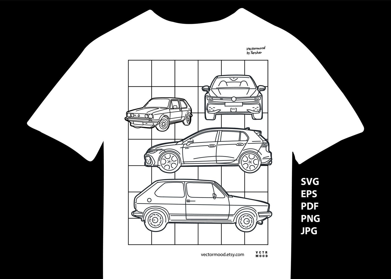 Gti Vector Set Car, EPS, PNG, SVG Wallpapers and Patterns - Etsy