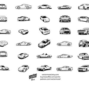 Set of 100 Cars. Vector Format. - Etsy