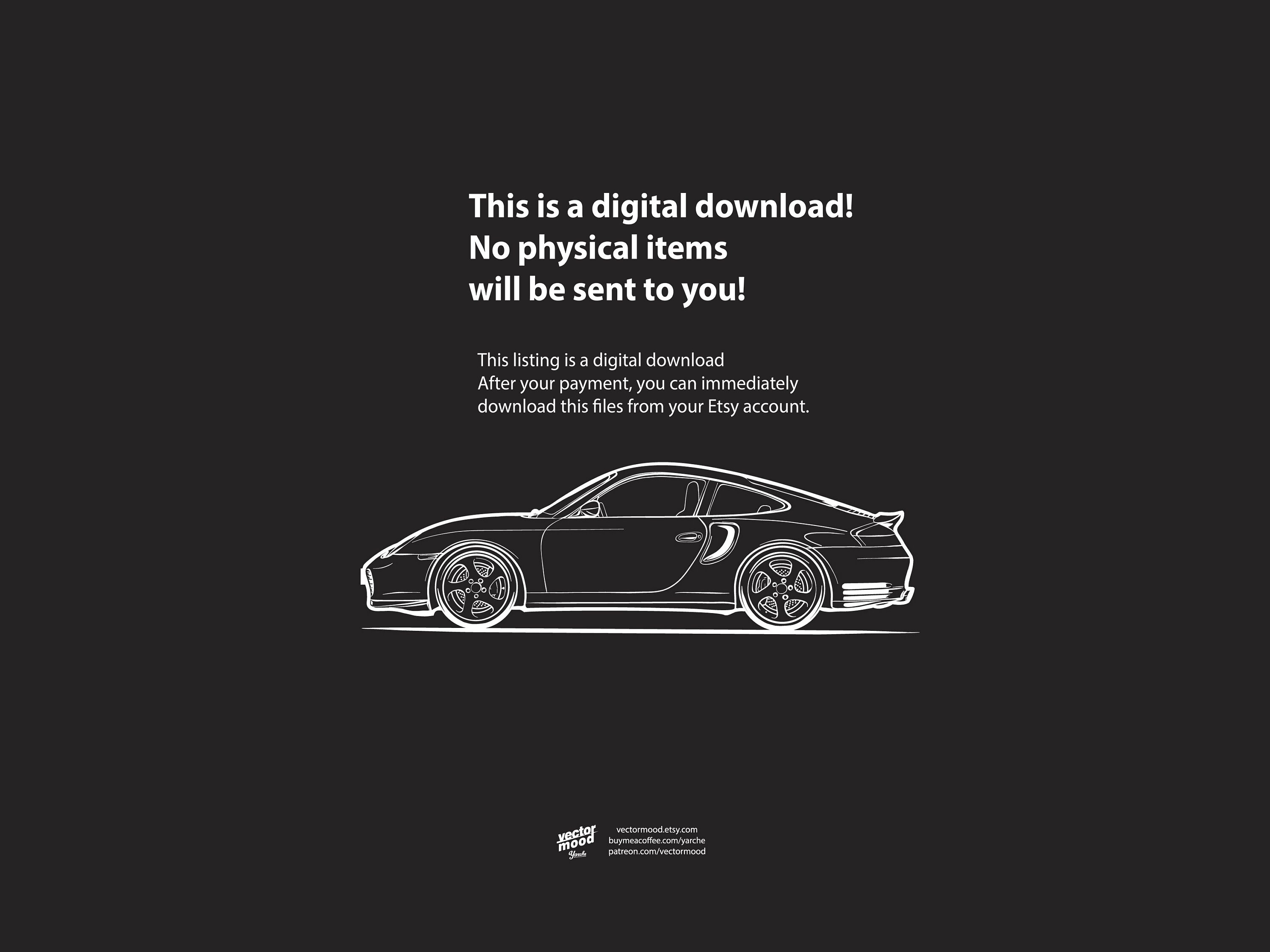 Porsche 911 Vector Set, Digital Drawn Wall Art - Etsy