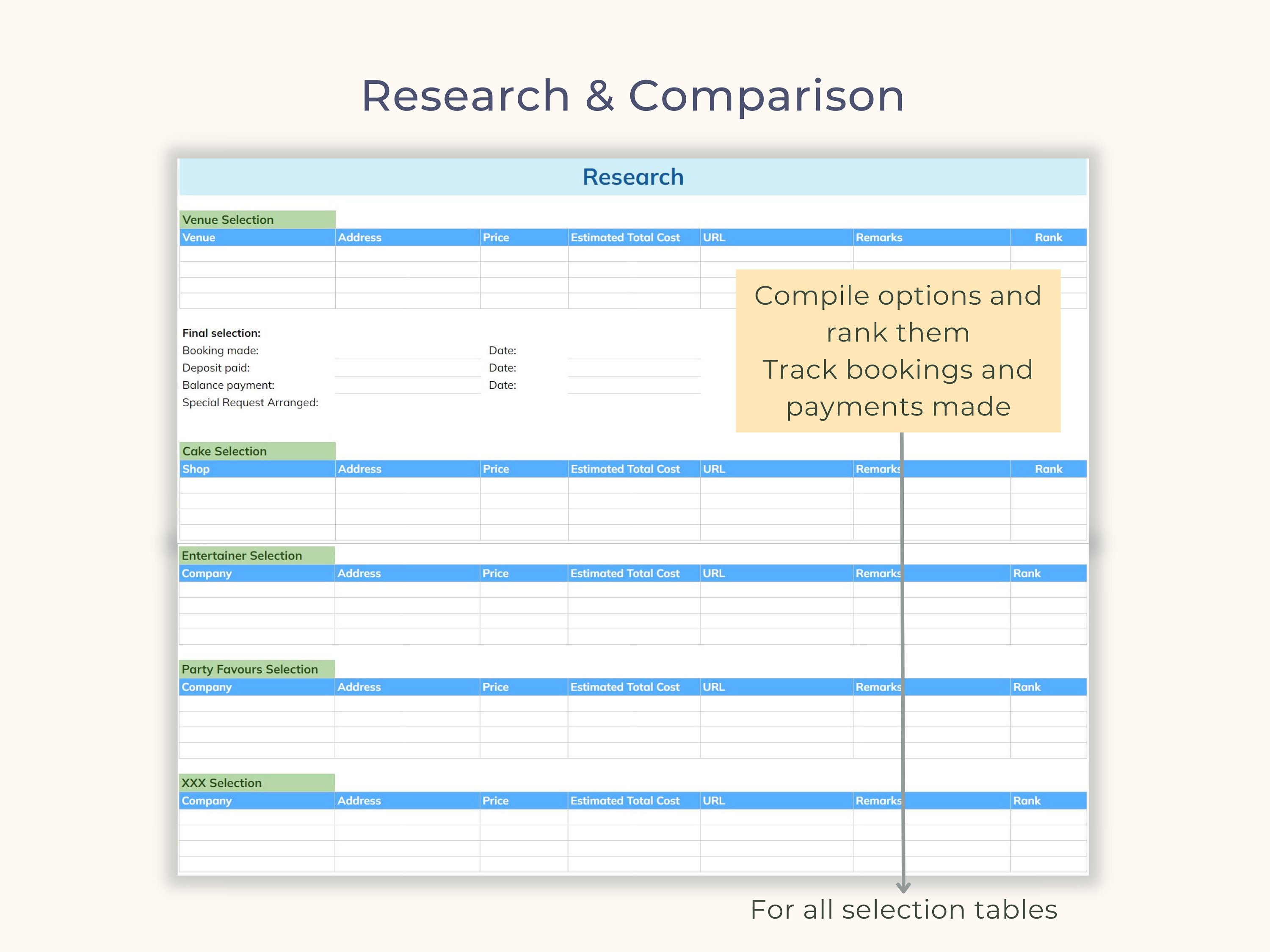 Event Planner Spreadsheet Template Party Planning to Do - Etsy