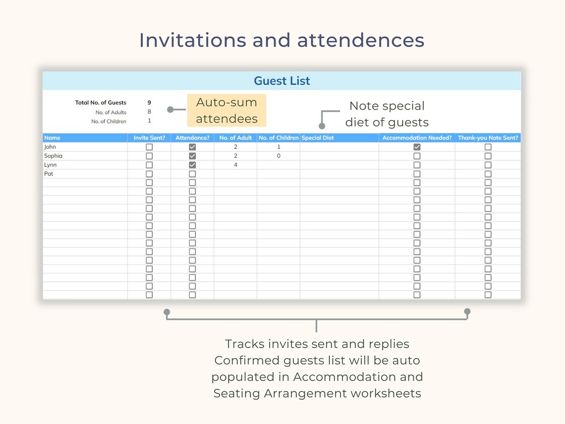 Event Planner Spreadsheet Template Party Planning to Do - Etsy
