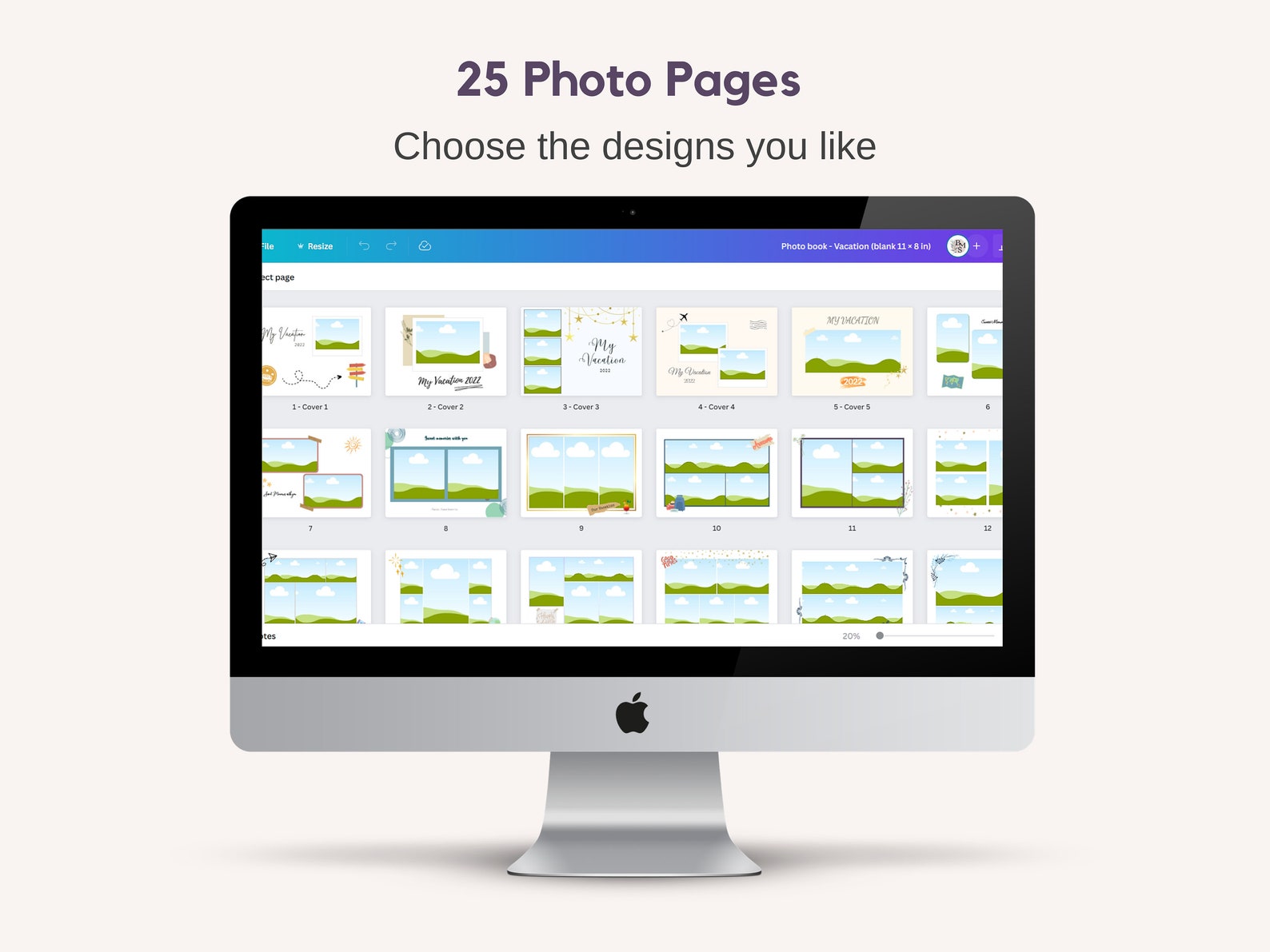 Digital Photo Album Canva Template for Holiday Travel Photo Scrapbook ...