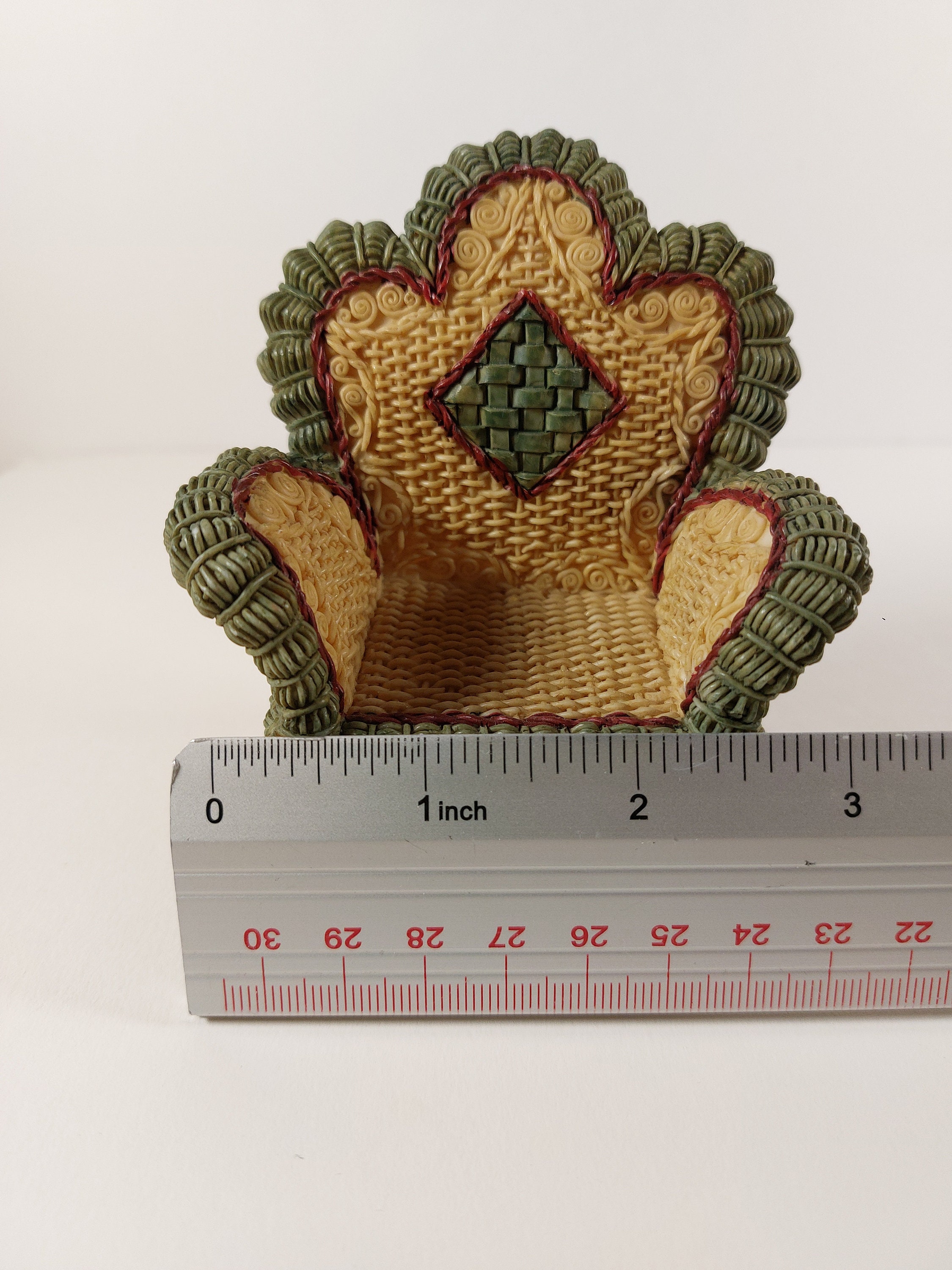 Vintage Cherison Hand Painted Miniature Resin Wicker Chair & Pendelfin ...