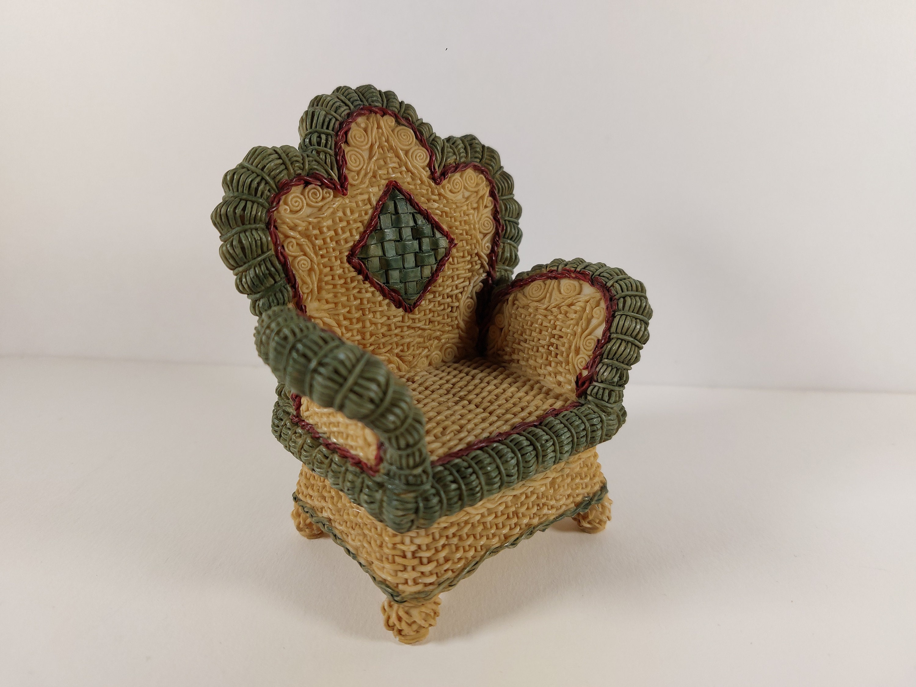 Vintage Cherison Hand Painted Miniature Resin Wicker Chair & Pendelfin ...