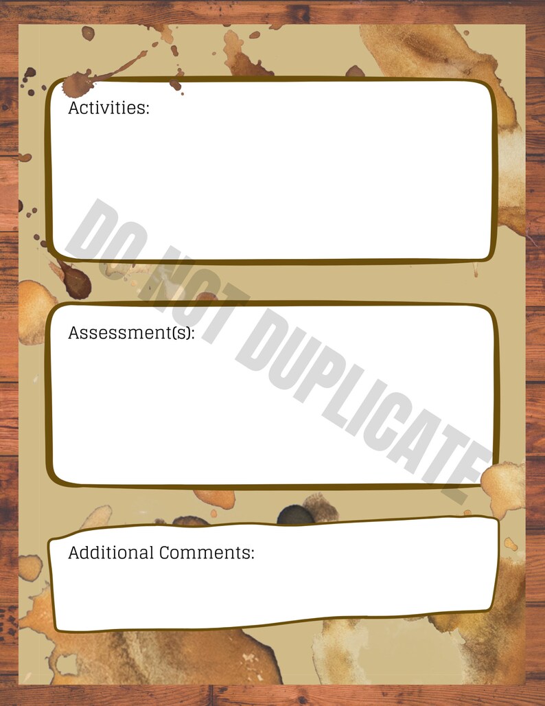 Lesson Plan Templateprintable Lesson Plan Teacher Coffee | Etsy